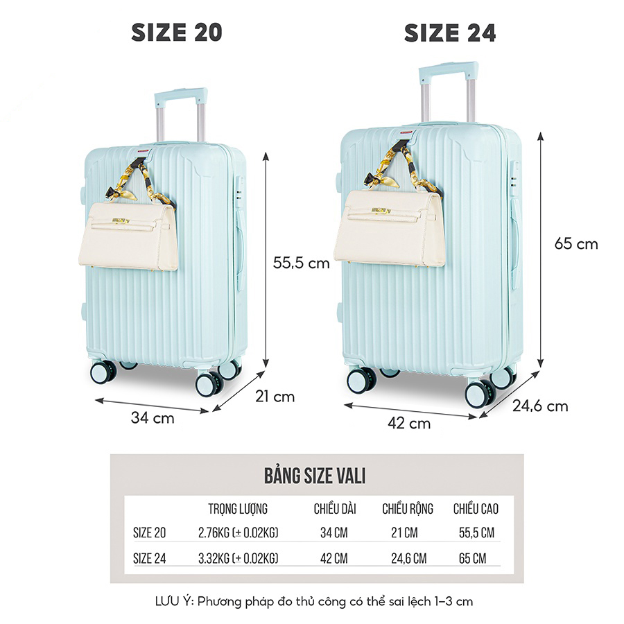 Vali Du Lịch Bamozo 8801 Vali Kéo Size 20 Inch Cao Cấp Bảo Hành 5 Năm