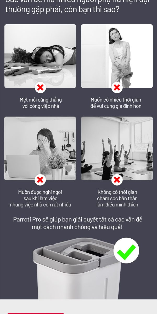 Đánh Giá Cây Lau Nhà Tự Vắt Thông Minh, lau 360 độ, Parroti Pro PR01 | ViuViu