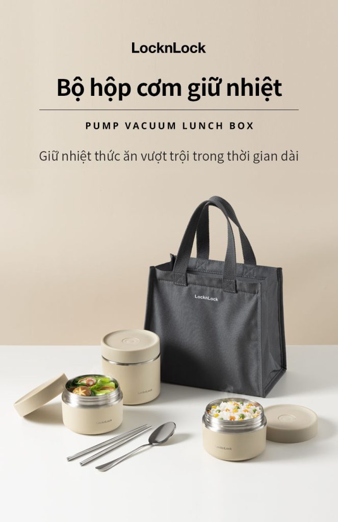Đánh Giá Hộp Cơm Giữ Nhiệt Lock&Lock Pump Vacuum Lunch Box LHC8052S02 | ViuViu